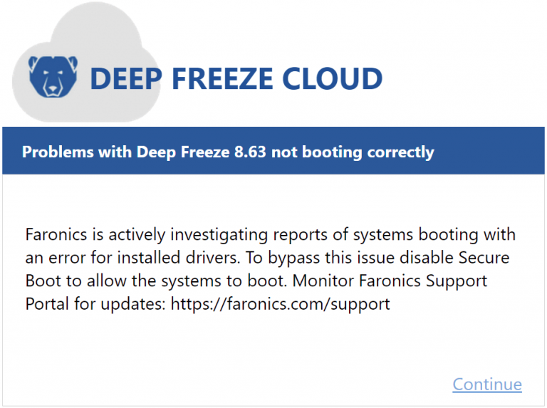 冰点还原 Deep Freeze 8.63 无法正确启动的问题 - 冰点还原精灵官方网站_Deep Freeze冰点系统还原软件